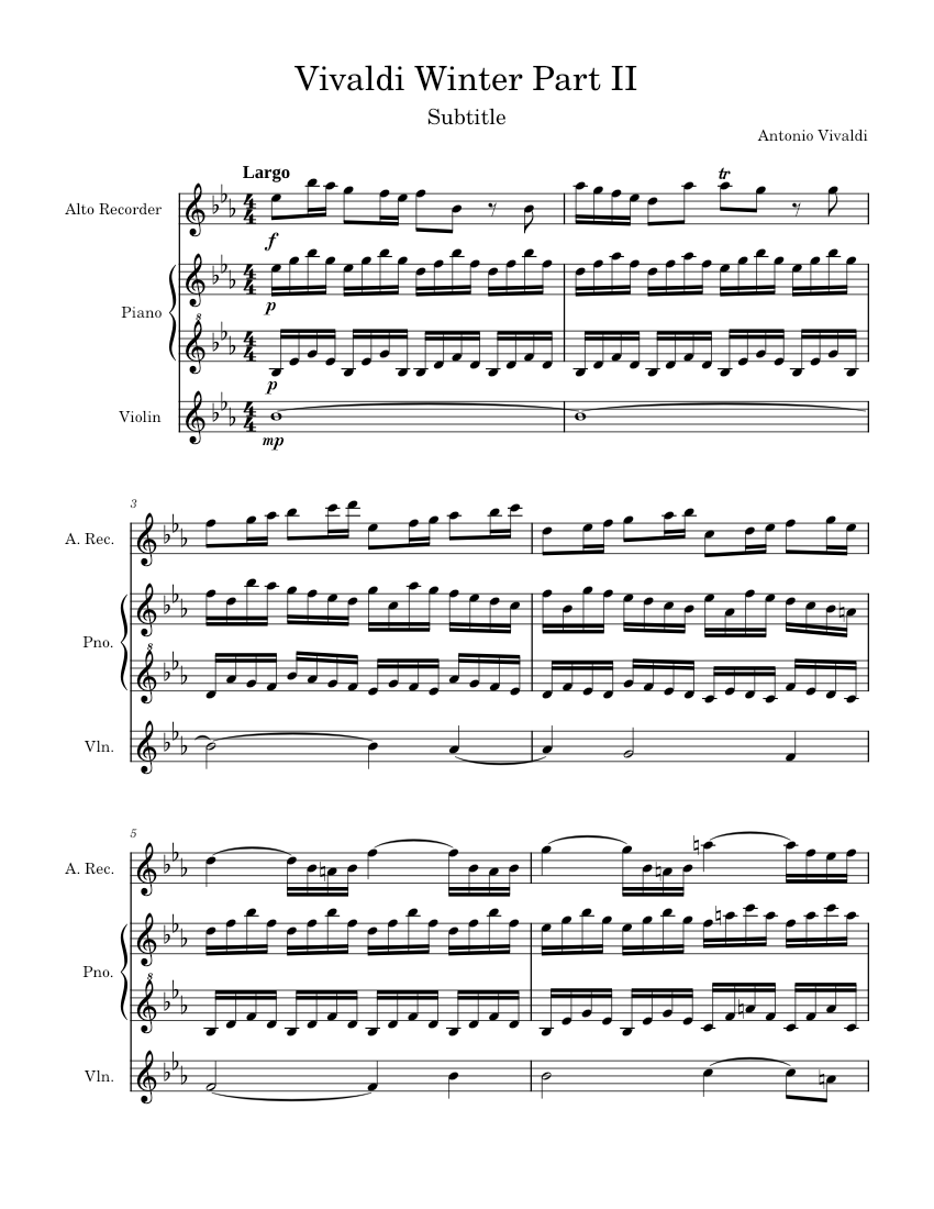 The Four Seasons - Winter – Antonio Vivaldi Antonio Vivaldi Winter Part ...