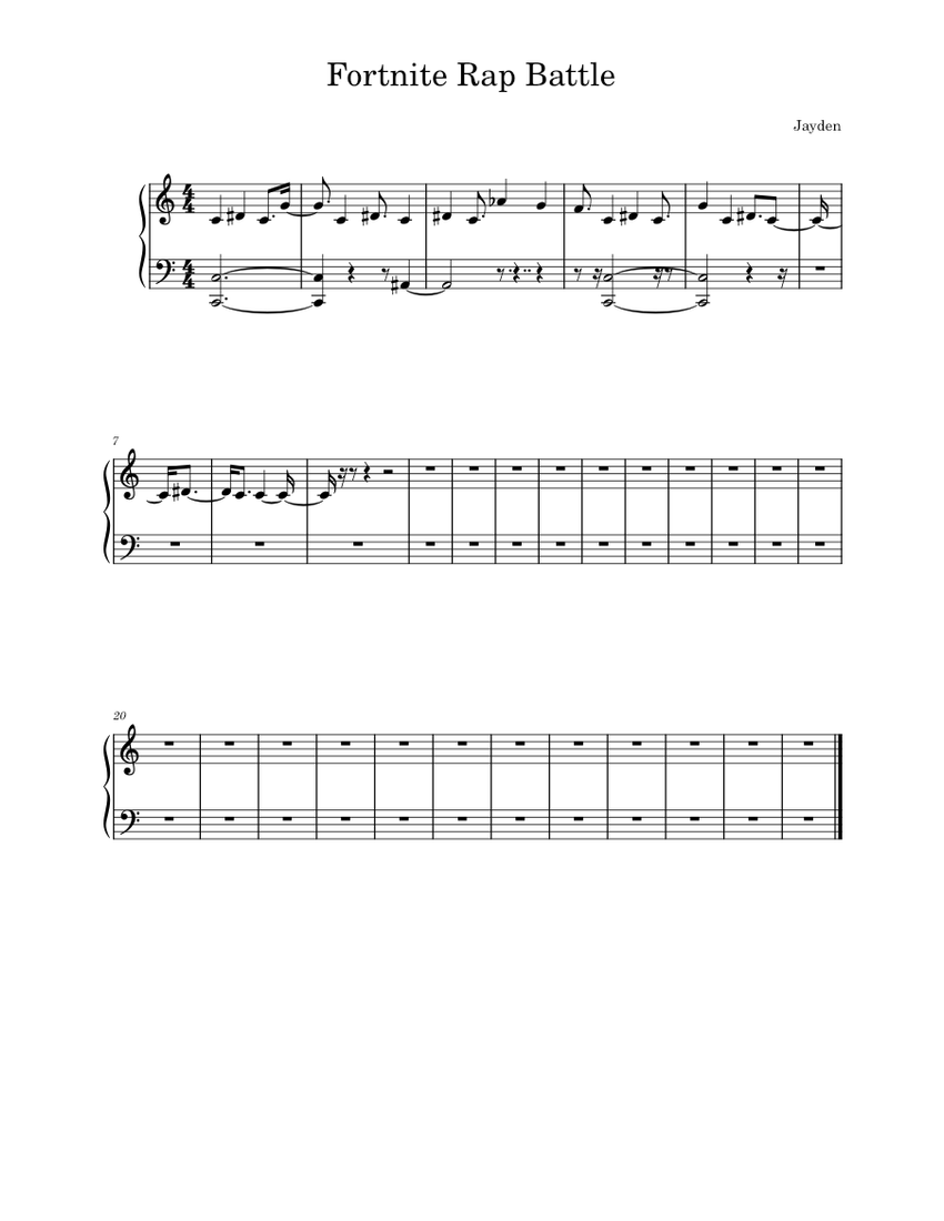 The Fortnite Rap Battle – NerdOut! Sheet music for Piano (Solo ...