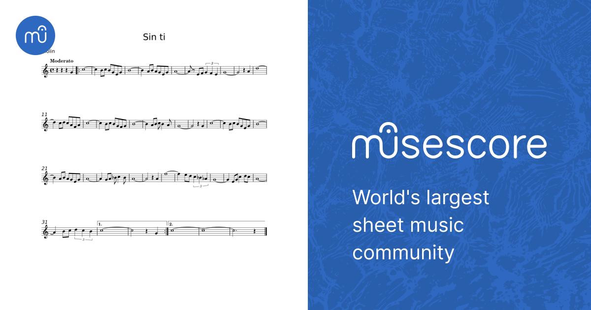 Sin ti-Piano 1 Sheet music for Violin (Solo) | Musescore.com