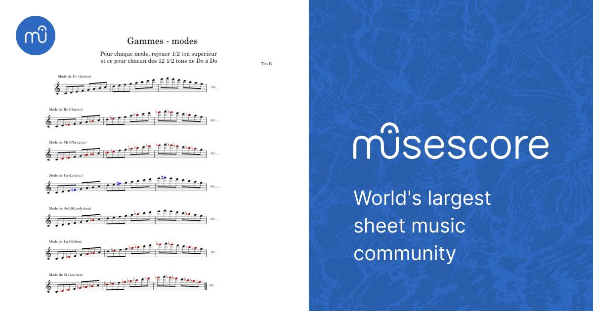 Gammes - modes Sheet music for Saxophone alto (Solo) | Musescore.com