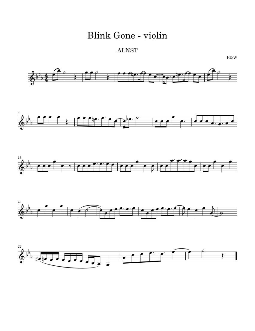 Blink Gone – 에이스테 (ALIEN STAGE) Sheet Music for Violin (Solo ...