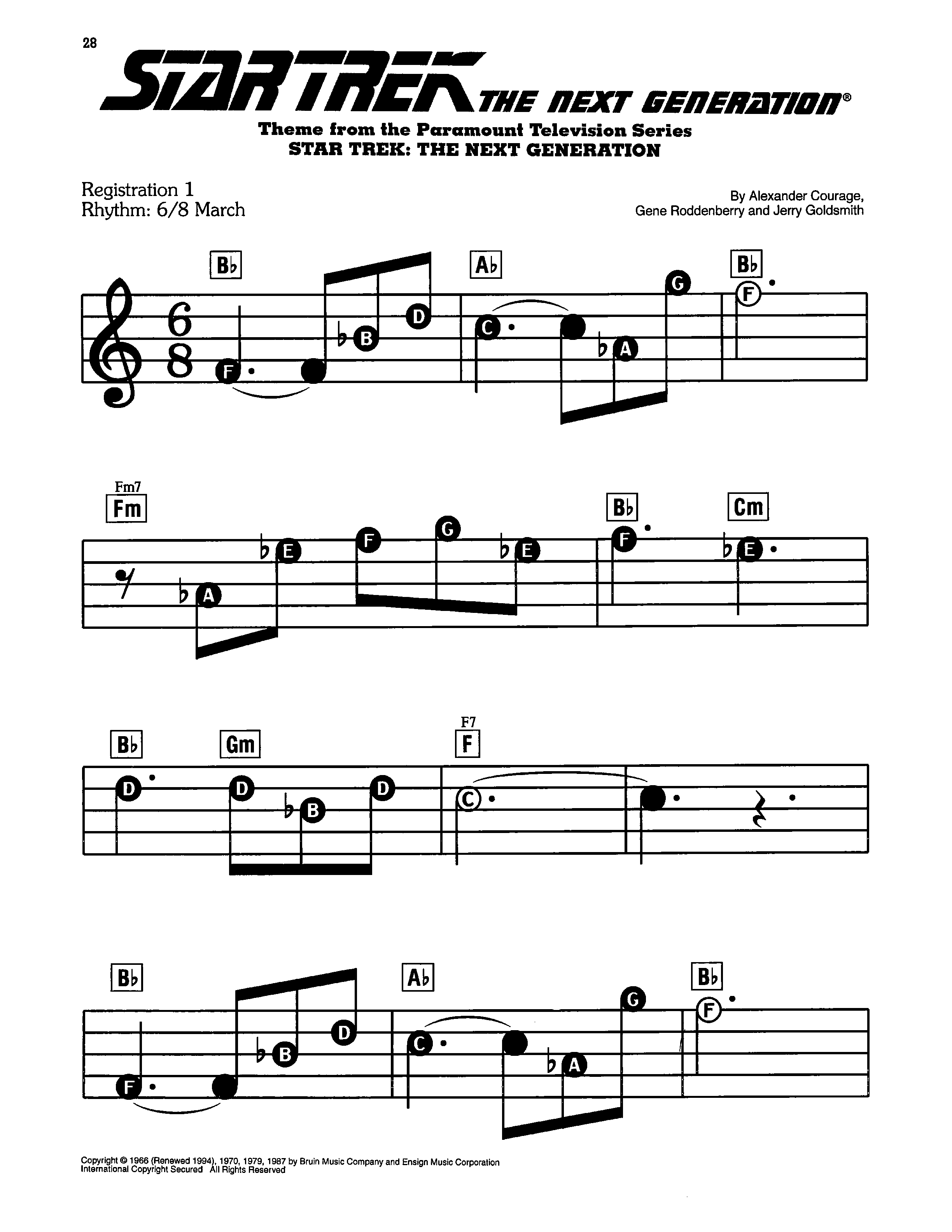 Play Official version of Star Trek: The Next Generation Sheet Music by ...