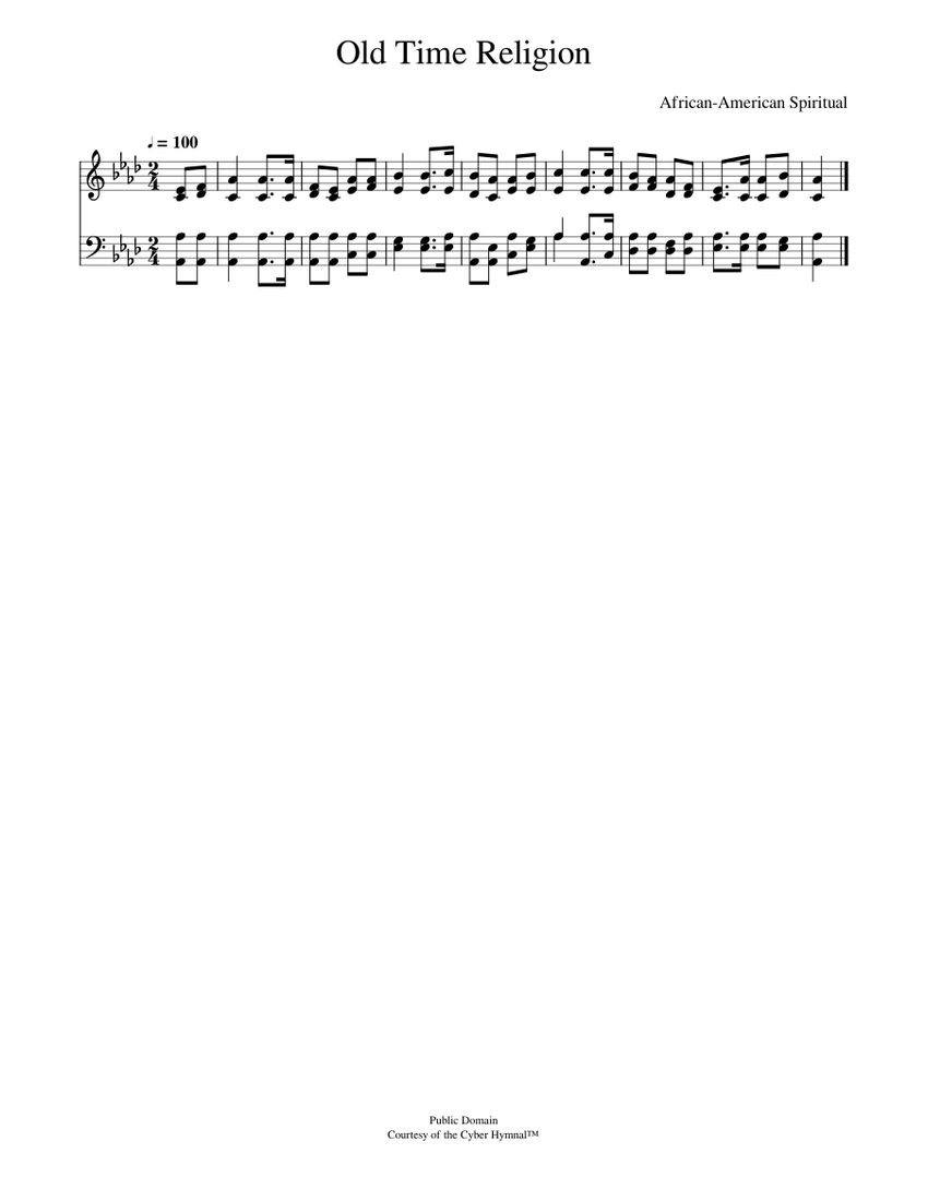 Old time religion - Charles D. Tillman Sheet music for Piano (Piano Duo ...