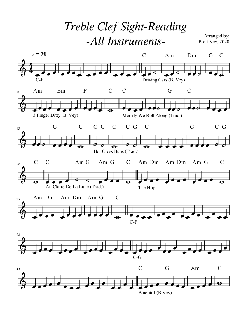Treble_Clef_Sight-Reading Sheet music for Drum Group (Solo) | Musescore.com