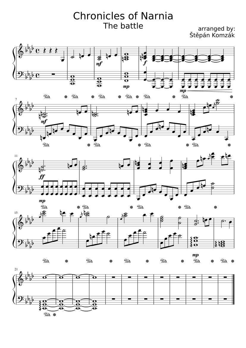 Chronicles of Narnia Sheet music for Piano (Solo) Easy | Musescore.com