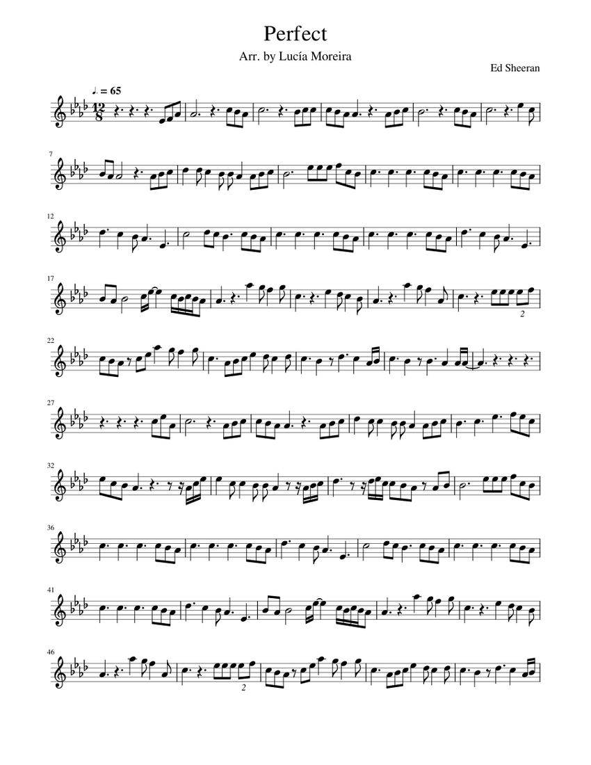 Perfect flauta travesera Sheet music for Flute (Solo) | Musescore.com