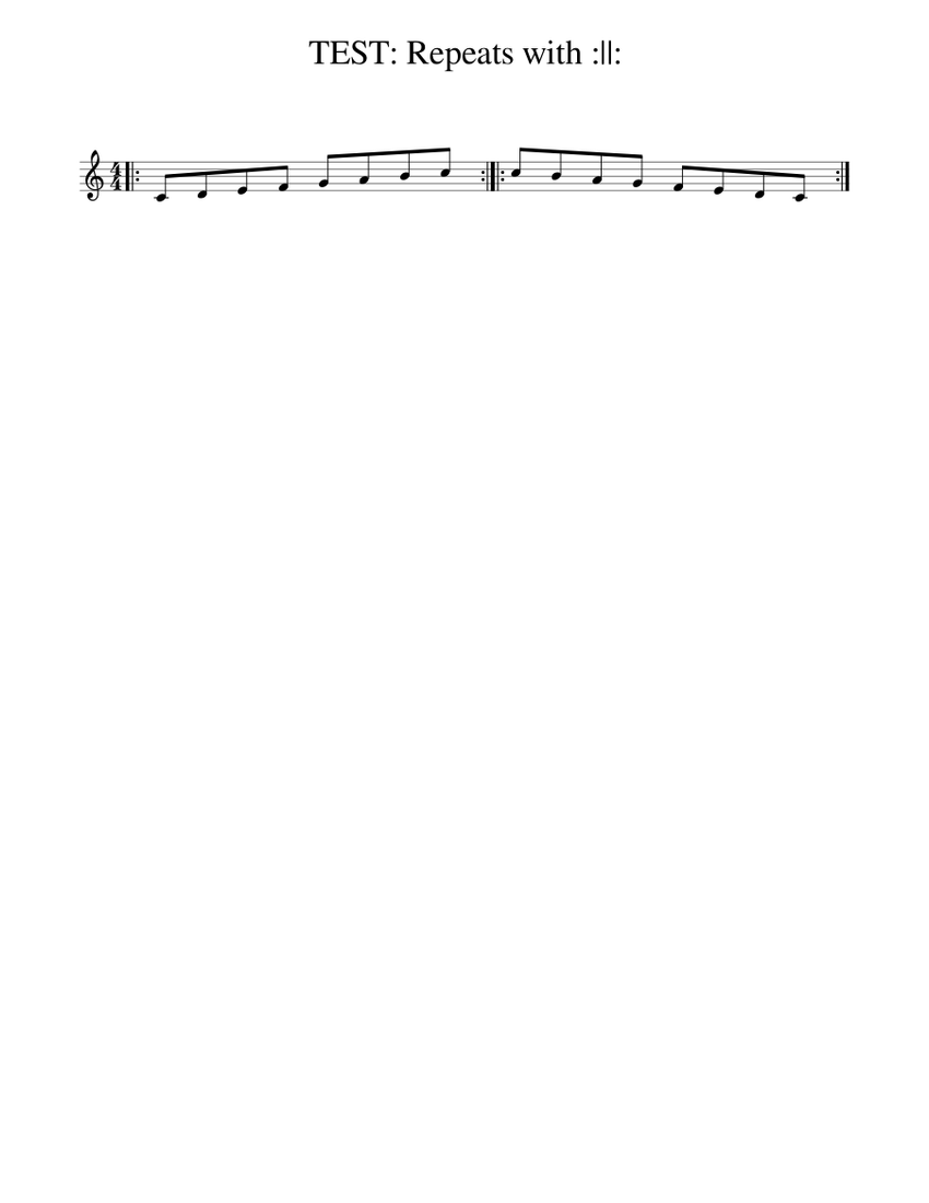 TEST: Repeats with :||: Sheet music for Piano (Solo) | Musescore.com