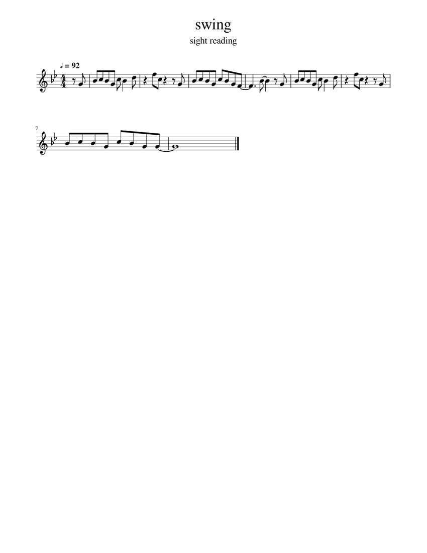 swing Sheet music for Piano (Solo) Easy | Musescore.com