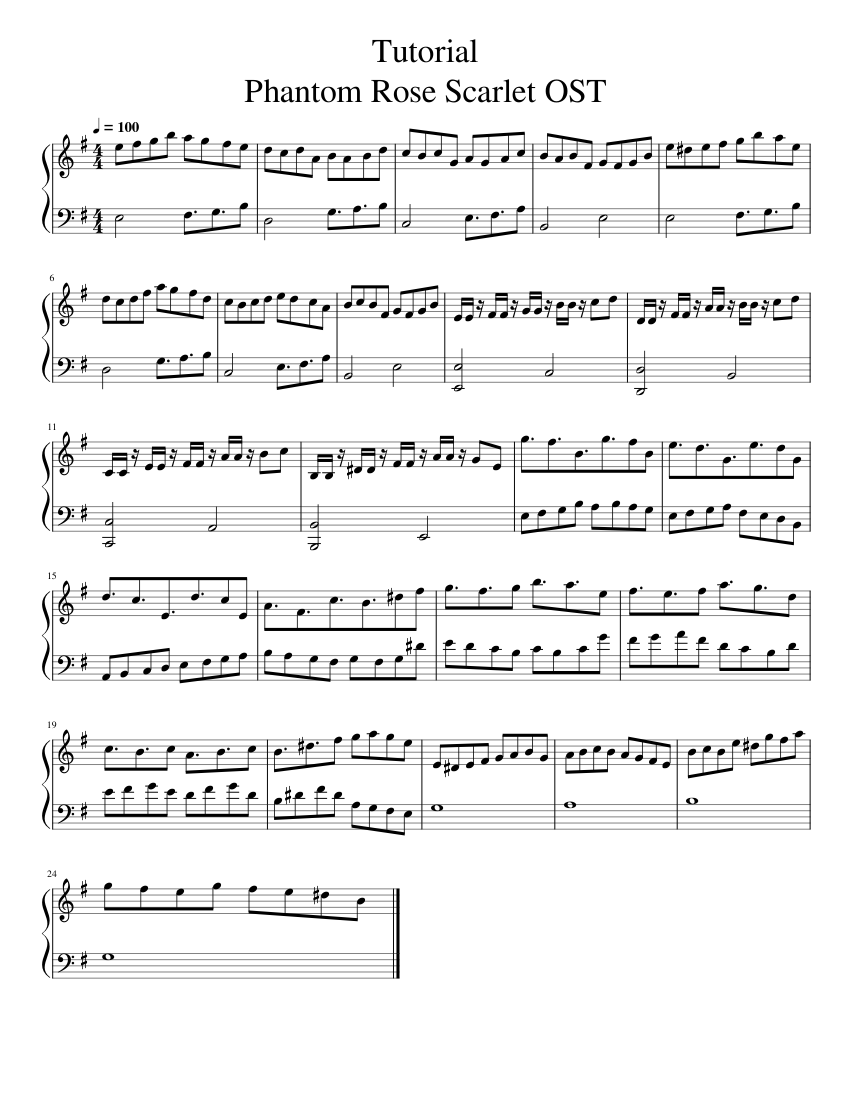 Tutorial - Phantom Rose Scarlet OST Sheet music for Piano (Solo ...