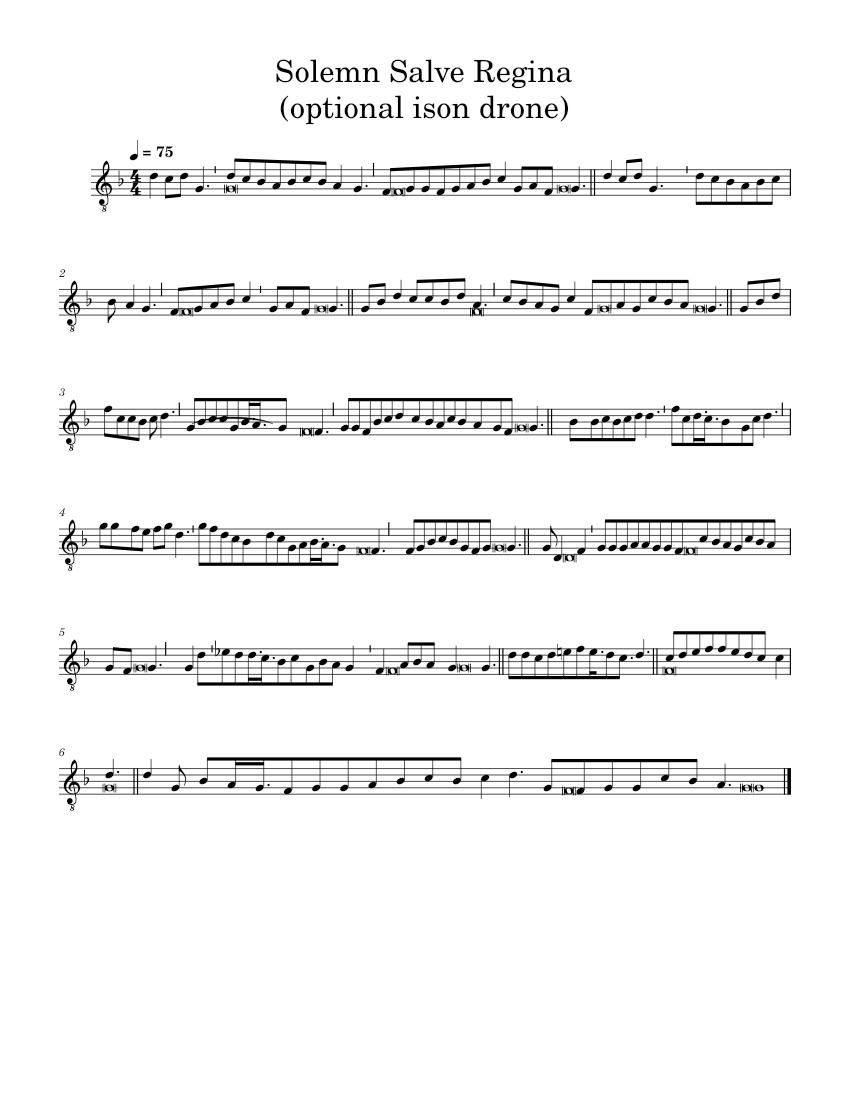 Salve Regina Solemn Tone – Unknown author Salve Regina - Solemn Tone ...