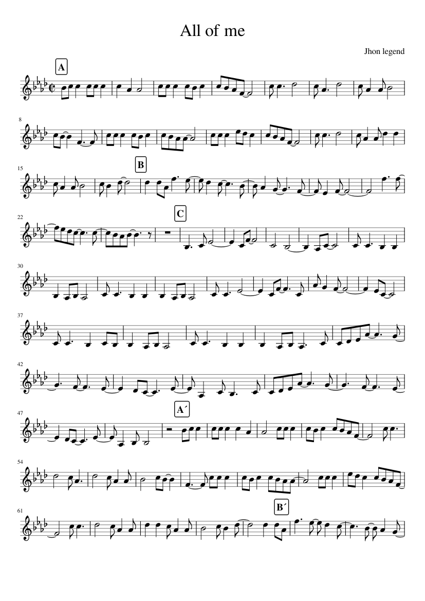 All of me Violin Sheet music for Violin (Solo) | Musescore.com