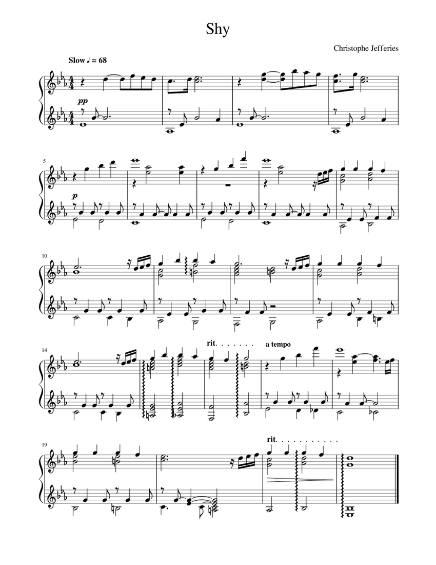 Shy Sheet music for Piano (Solo) | Download and print in PDF or MIDI ...