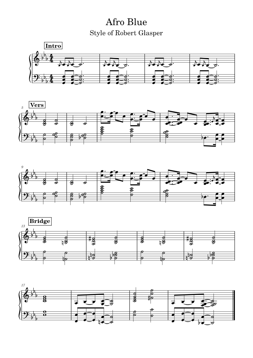Afro blue – Robert Glasper Sheet Music for Piano (Solo) easy ...