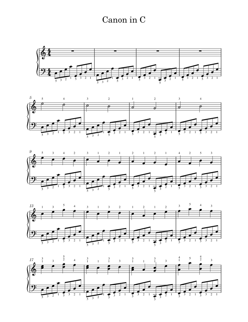 Canon in c – Johann Pachelbel Canon_in_C Sheet music for Piano (Solo ...