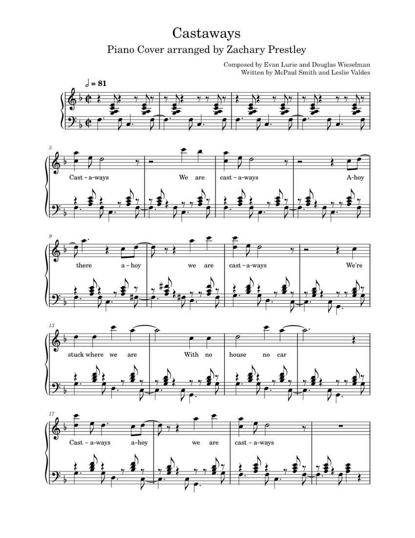 Castaways - The Backyardigans Sheet music for Piano (Solo) Easy ...