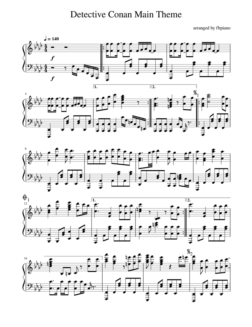 Detective Conan Main Theme Sheet music for Piano (Solo) | Musescore.com