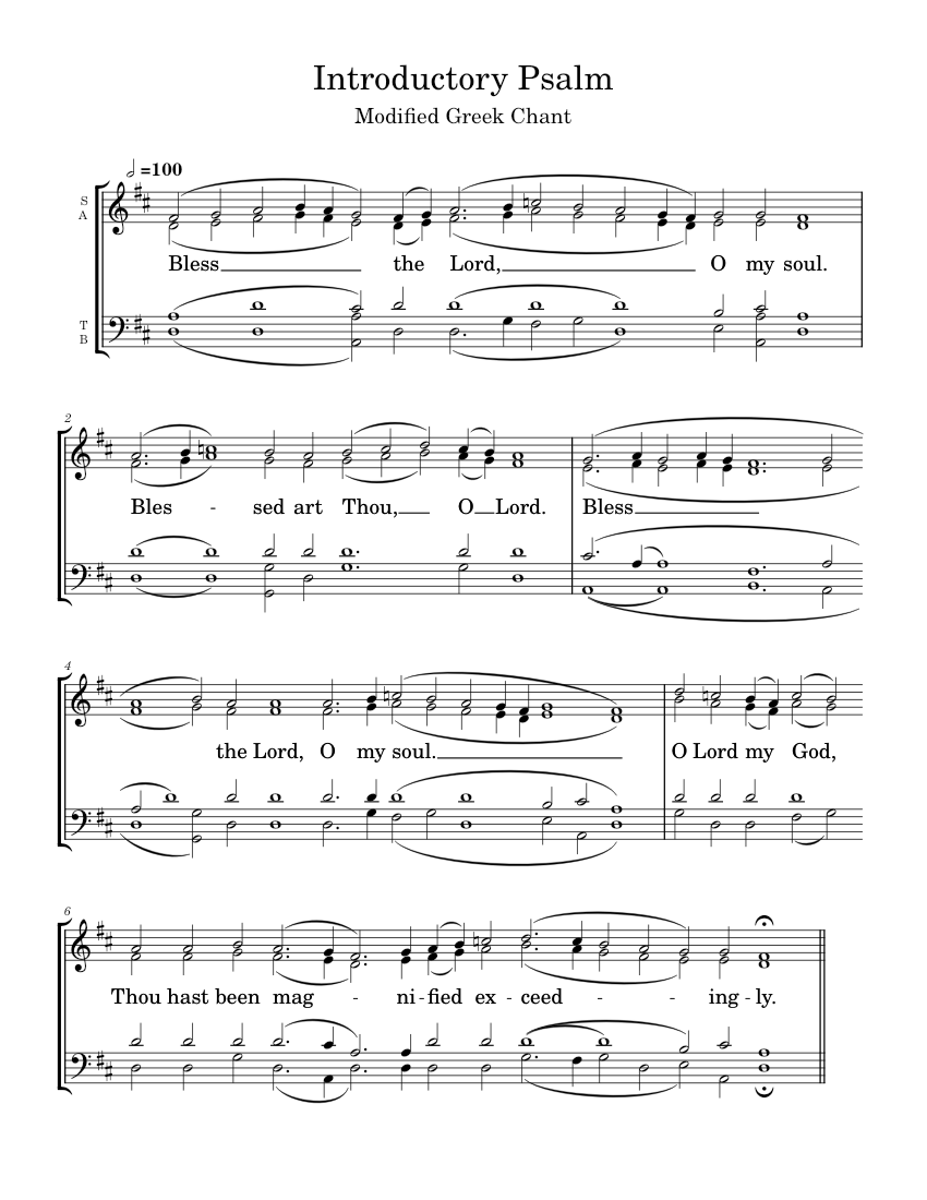 Introductory Psalm-Greek Chant Sheet music for Synthesizer (Mixed Duet ...
