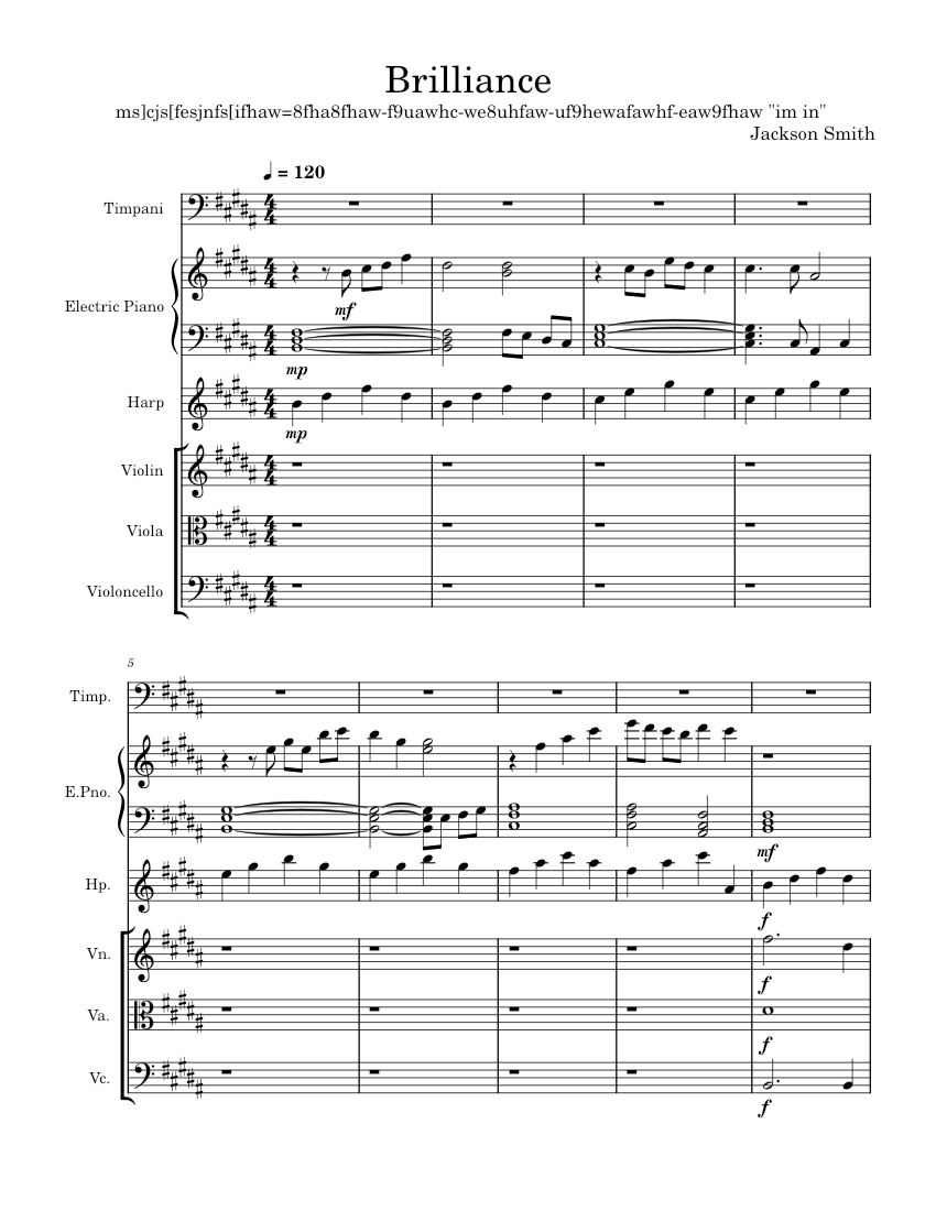 Brilliance Sheet music for Piano, Timpani, Violin, Viola & more ...