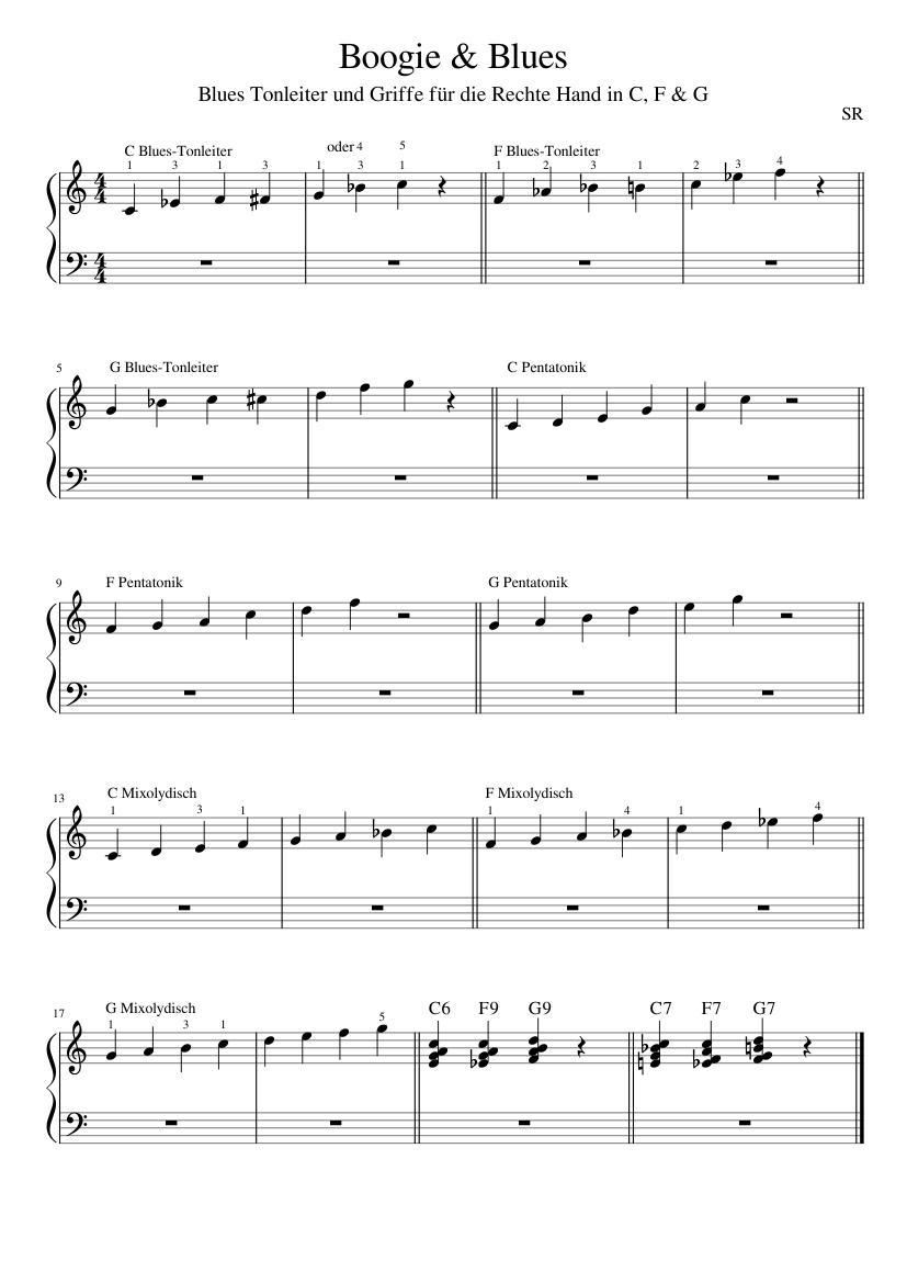 Boogie & Blues Sheet music for Piano (Solo) Easy | Musescore.com