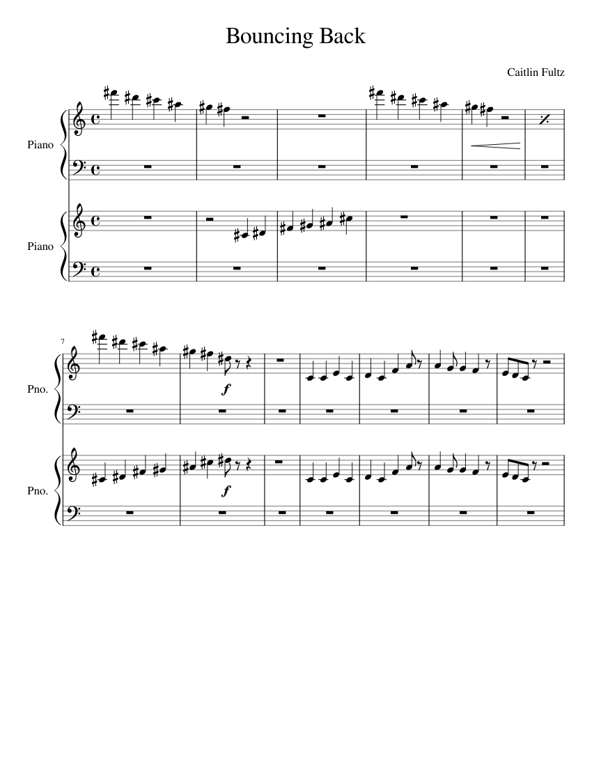 Bouncing Back Sheet music for Piano (Solo) | Musescore.com