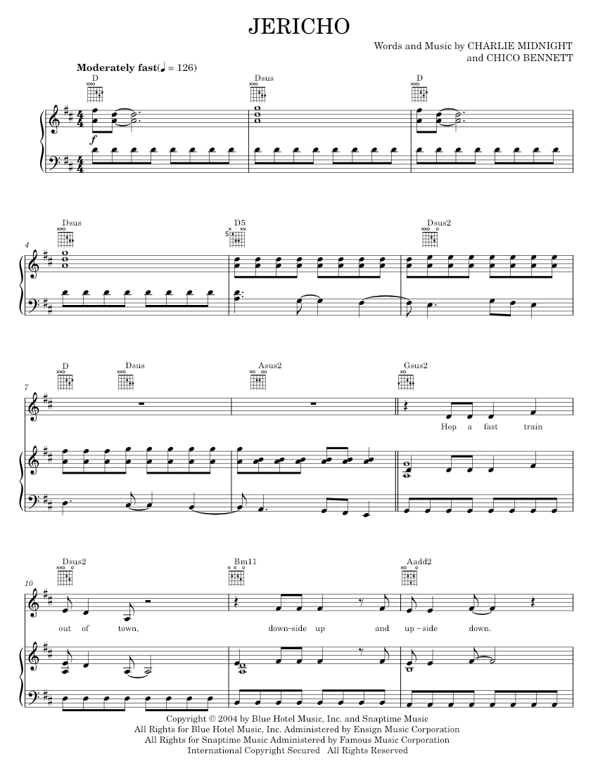 Play Official version of Jericho sheet music by Hilary Duff for Piano ...