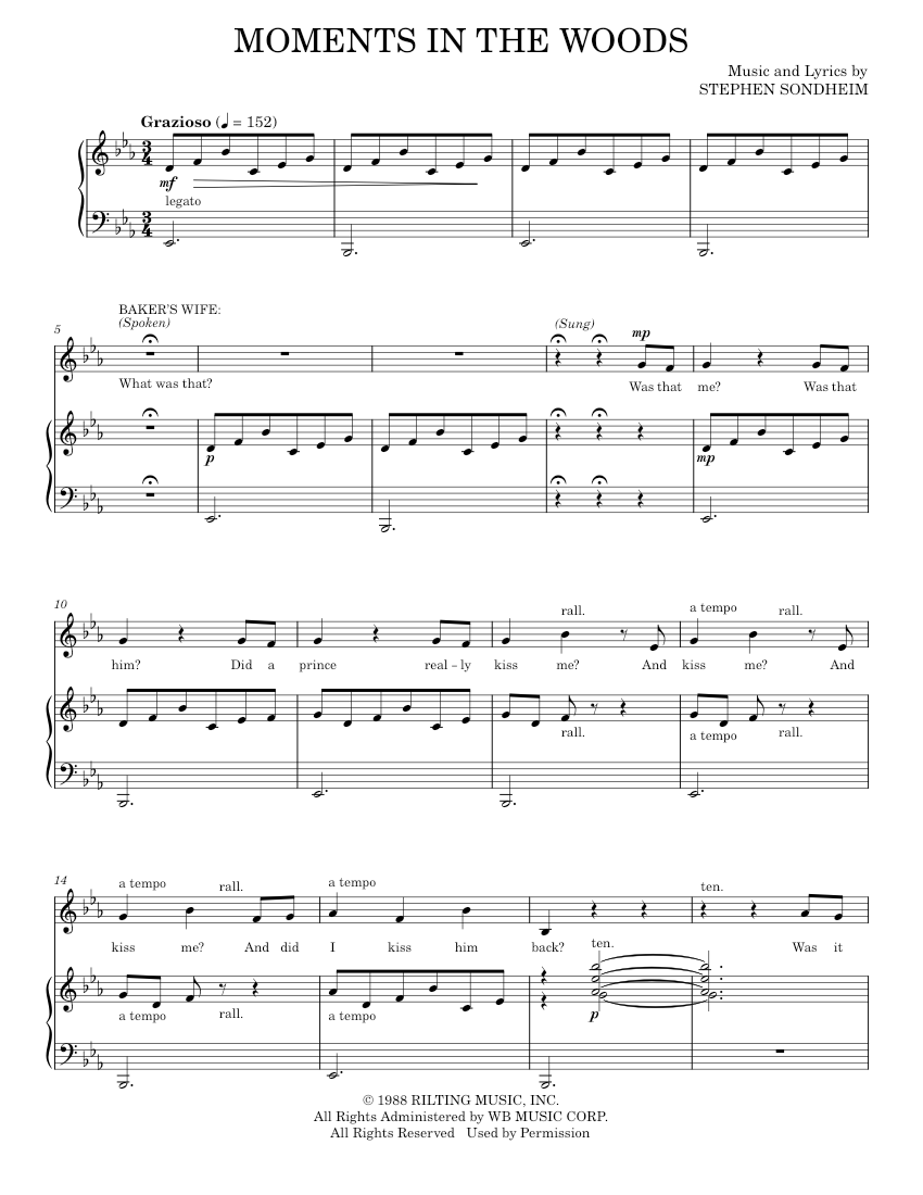 Play Official version of Into The Woods Sheet Music by Stephen Sondheim ...