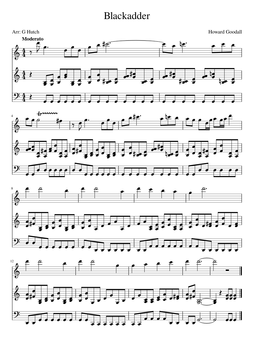 Blackadder Theme for Organ Sheet music for Synthesizer (Solo ...