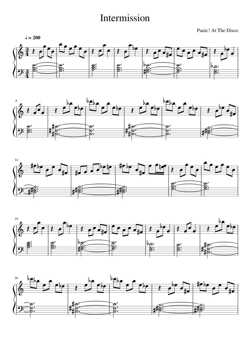 Intermission Sheet music for Piano (Solo) | Musescore.com