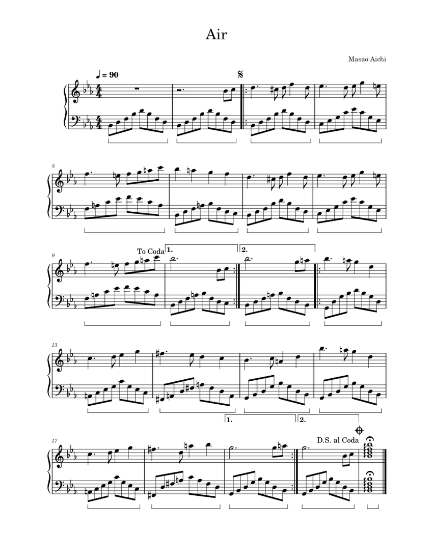 Air Sheet music for Piano (Solo) Easy | Musescore.com