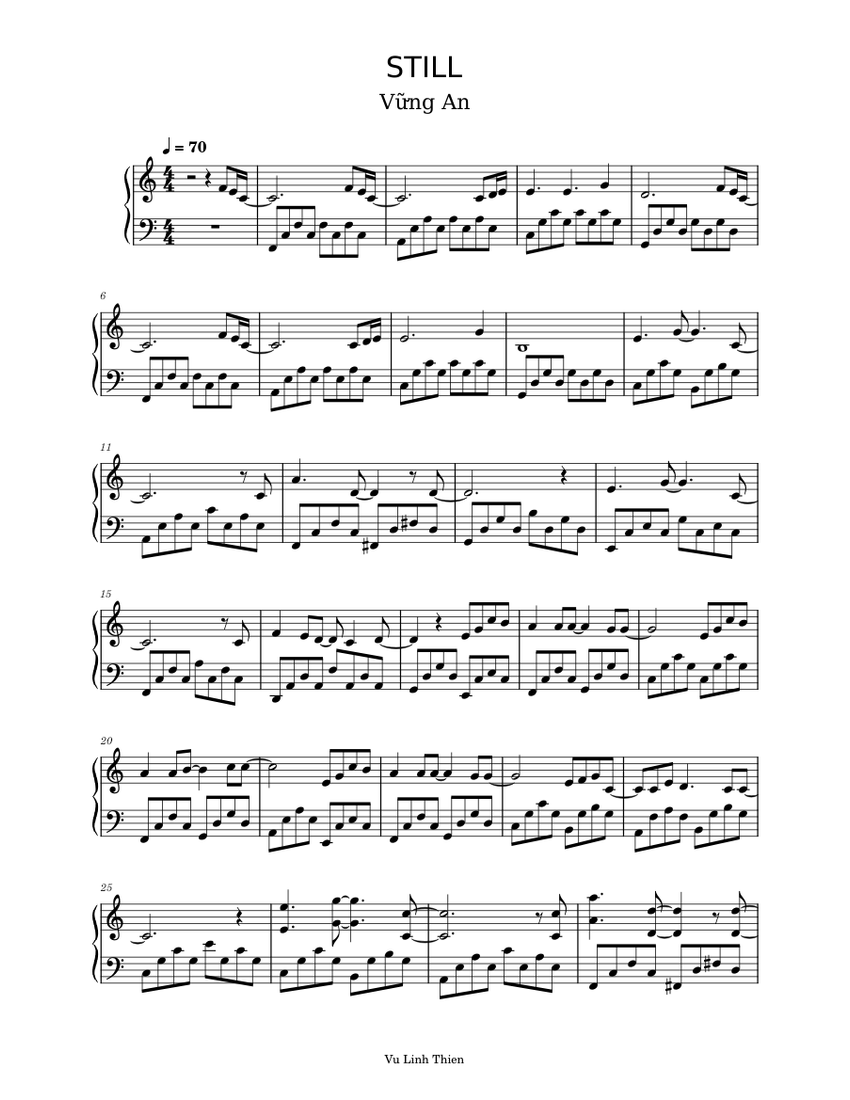 STILL Sheet music for Piano (Solo) Easy | Musescore.com