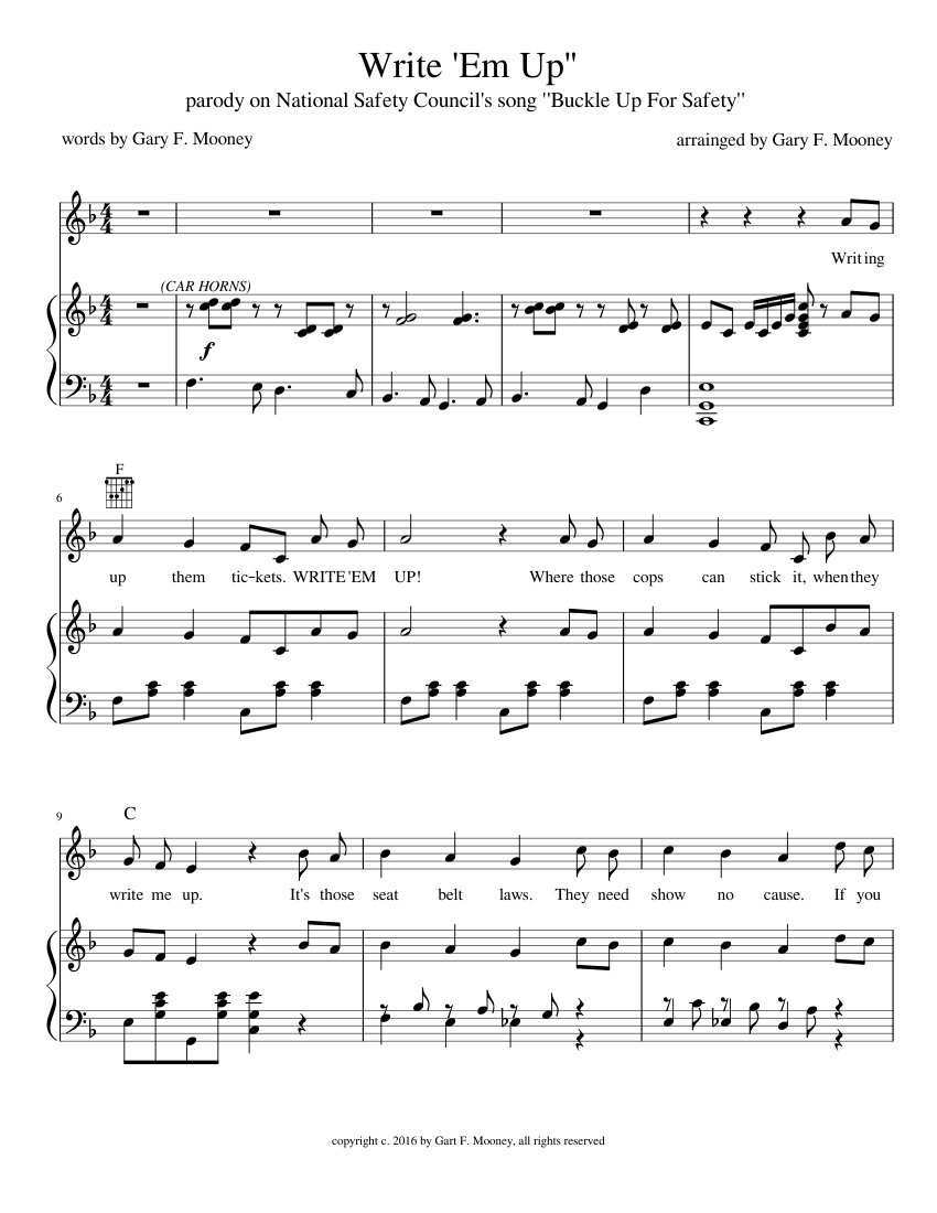 2 Write Em Up Sheet music for Piano, Vocals (Piano-Voice) | Musescore.com
