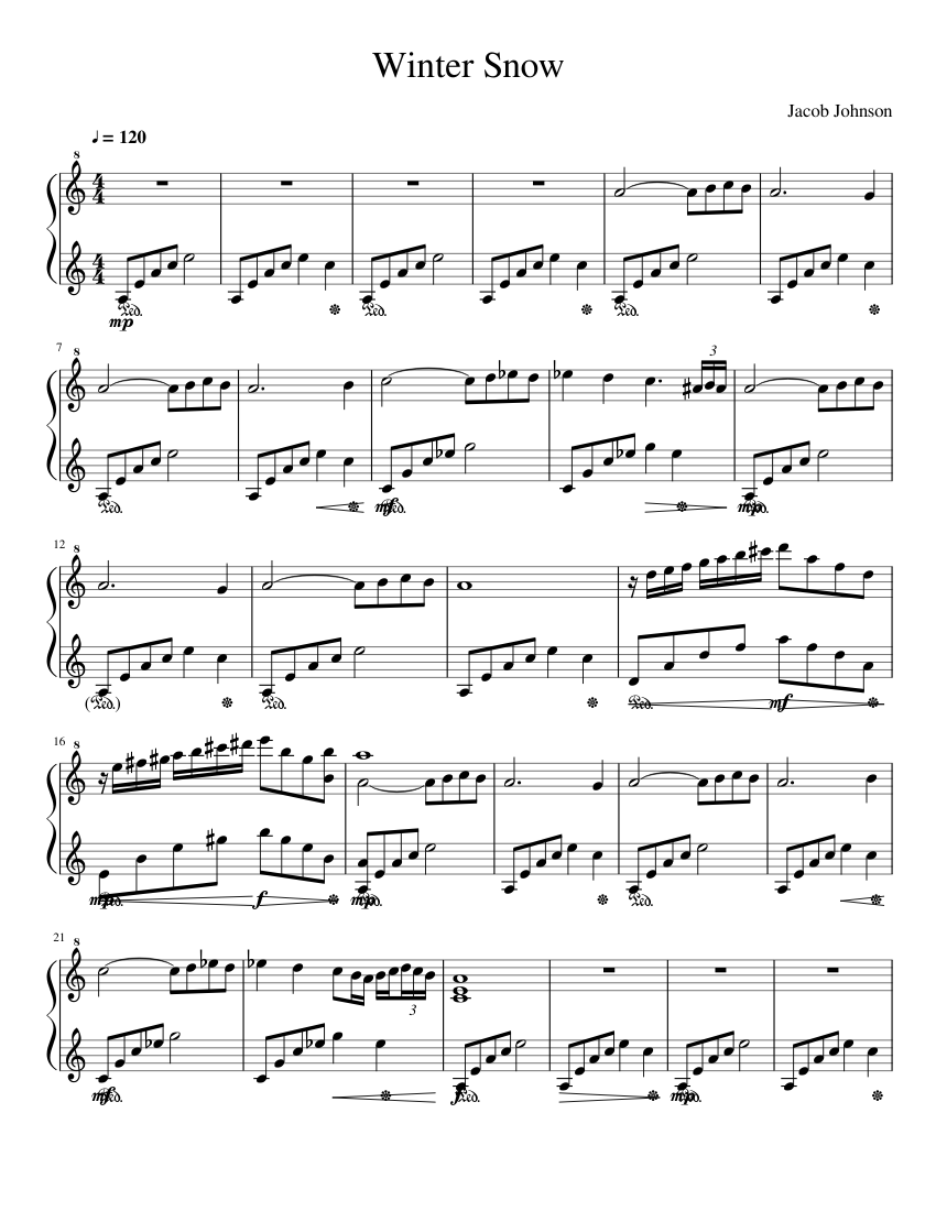 Winter Snow Sheet music for Piano (Solo) | Musescore.com