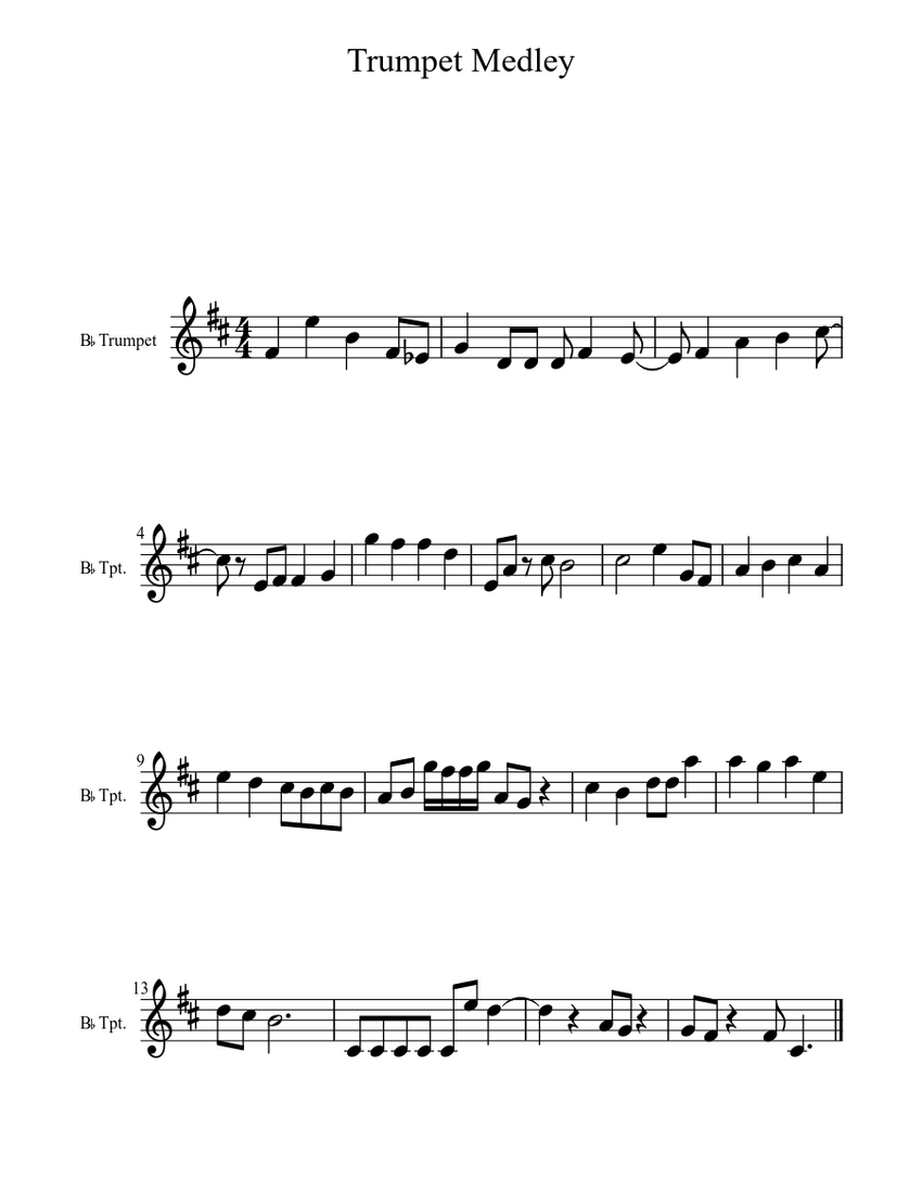 Trumpet Medley Sheet music for Trumpet other (Solo) | Musescore.com