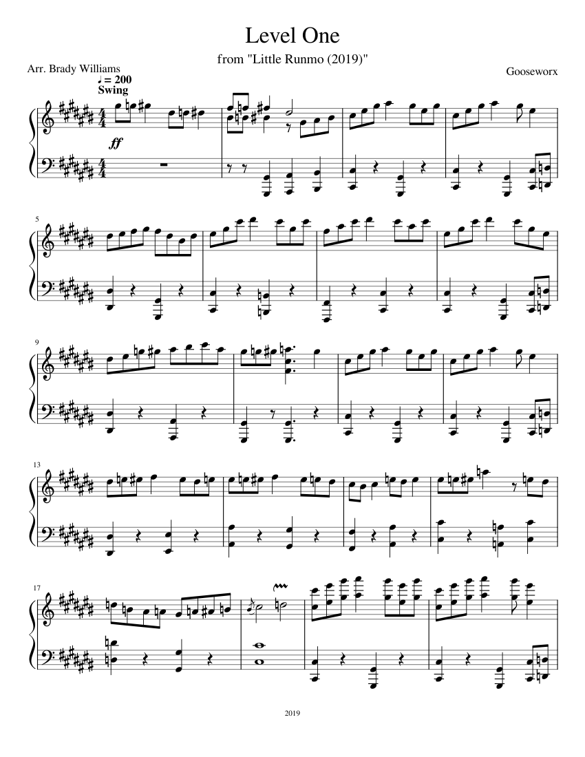 Level One from "Little Runmo" (WIP) Sheet music for Piano (Solo) Easy ...