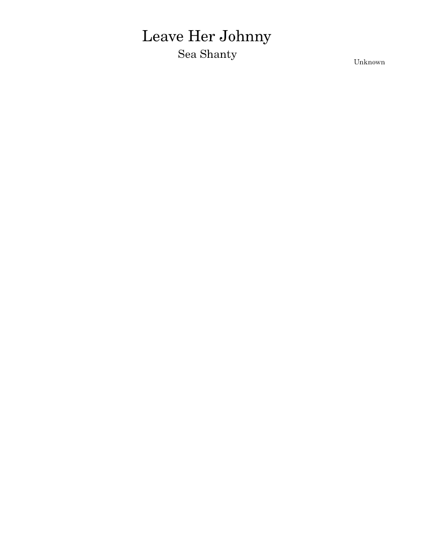 Leave Her Johnny Sheet music for Trombone, Tuba, Flute, Clarinet in b ...