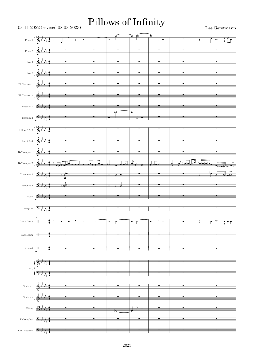 Pillows_of_Infinity Sheet music for Trombone, Tuba, Flute, Oboe & more instruments (Symphony ...