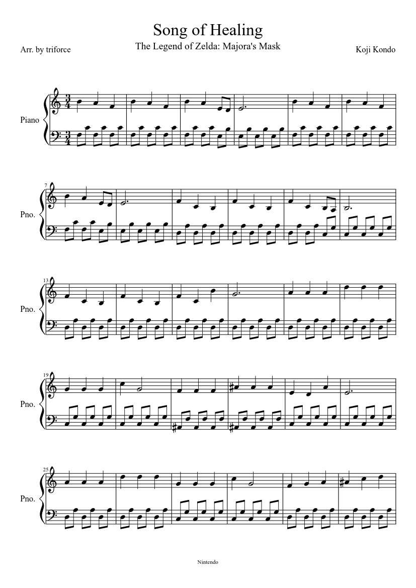 Song of Healing Sheet music for Piano (Solo) Easy | Musescore.com