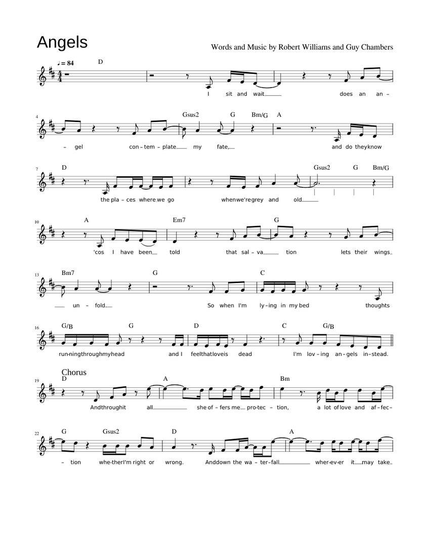 Angels Sheet music for Piano (Solo) | Musescore.com