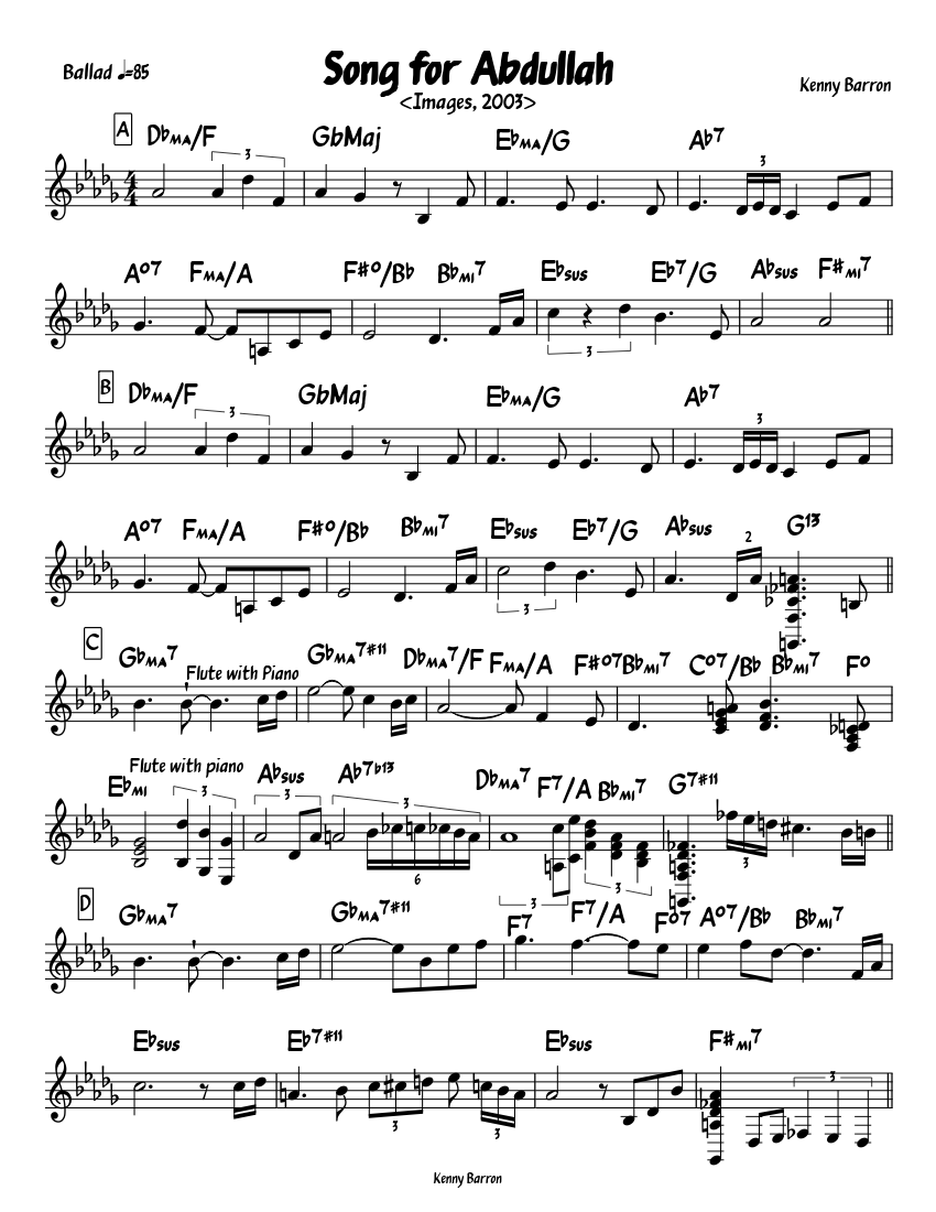 Song for Abdullah Sheet music for Piano (Solo) | Musescore.com