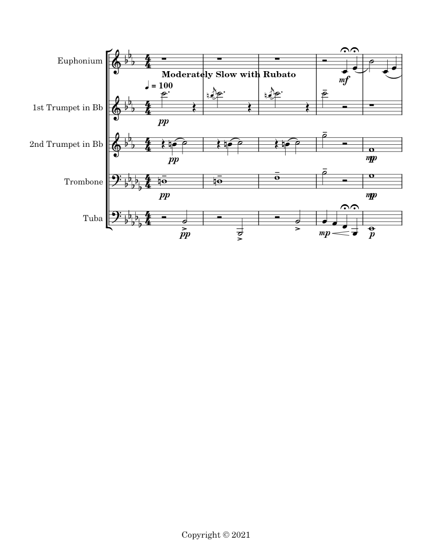 Pure Imagination - Brass Quartet with Euphonium solo Sheet music for ...