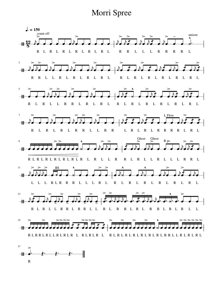 Morri_Spree Sheet music for Snare drum (Solo) | Musescore.com