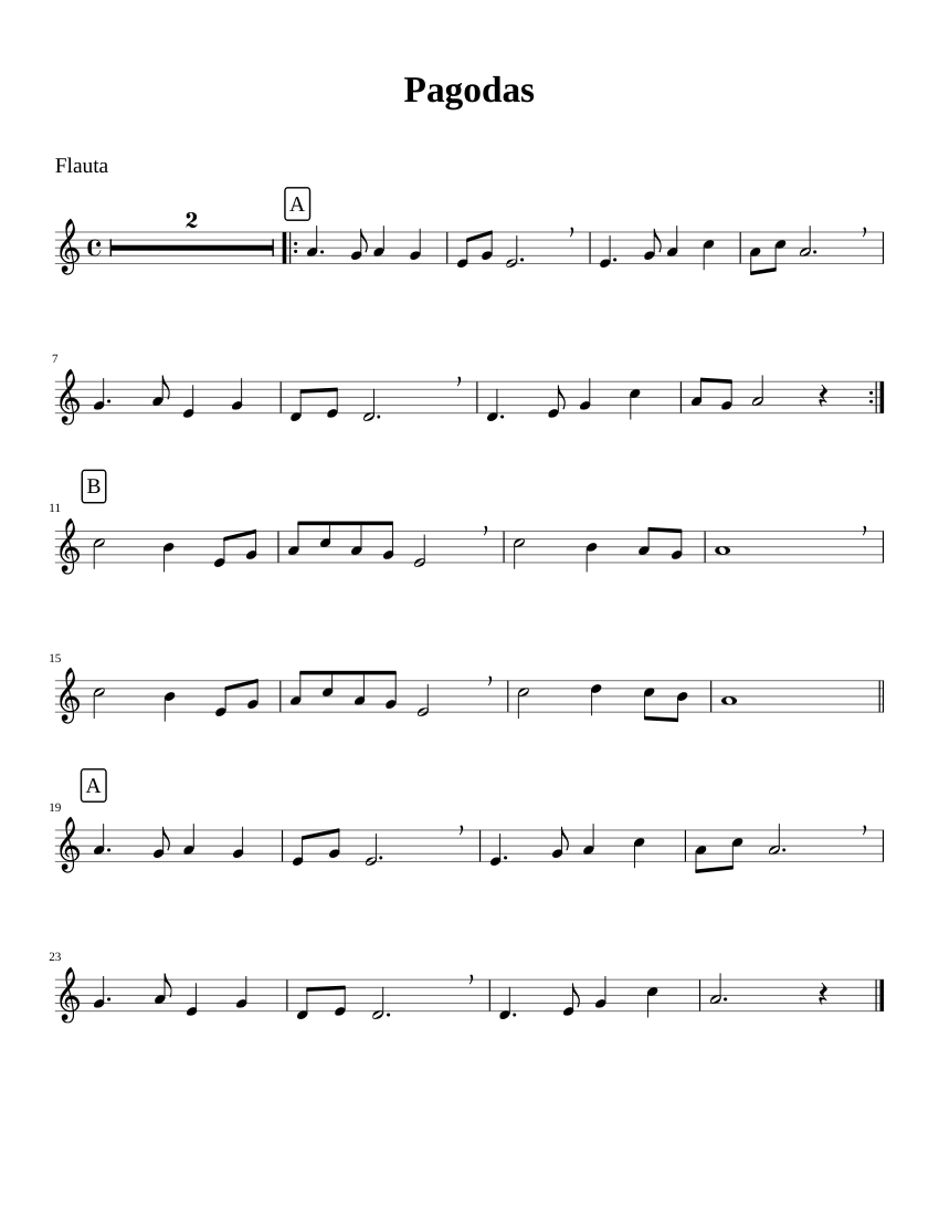 Pagodas Sheet music for Piano (Solo) | Musescore.com