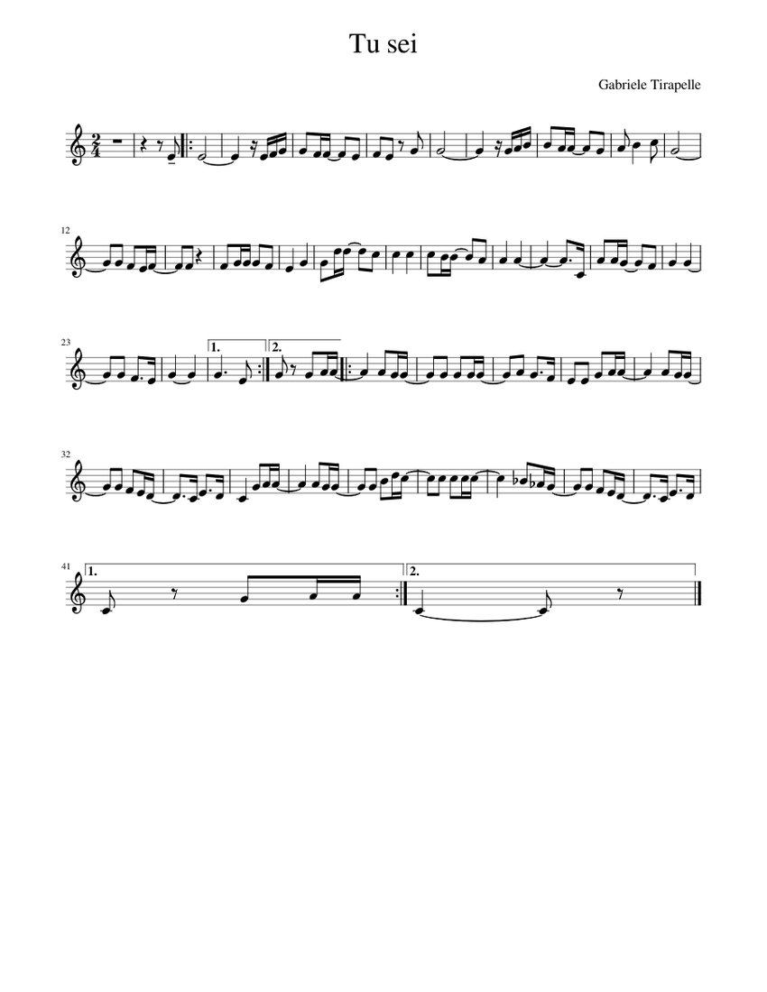 Tu sei Sheet music for Piano (Solo) Easy | Musescore.com