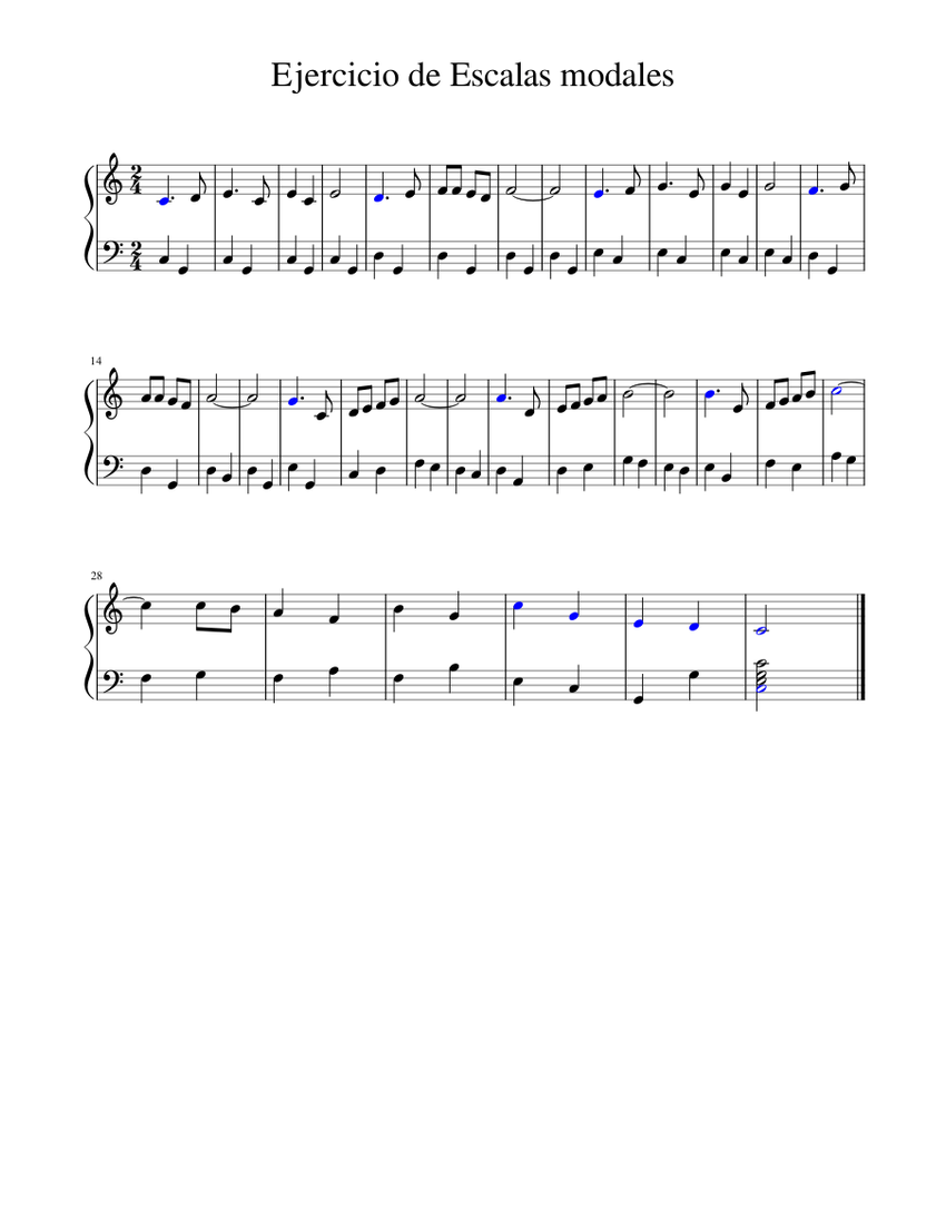 Ejercicio_de_Escalas_modales Sheet music for Piano (Solo) | Musescore.com