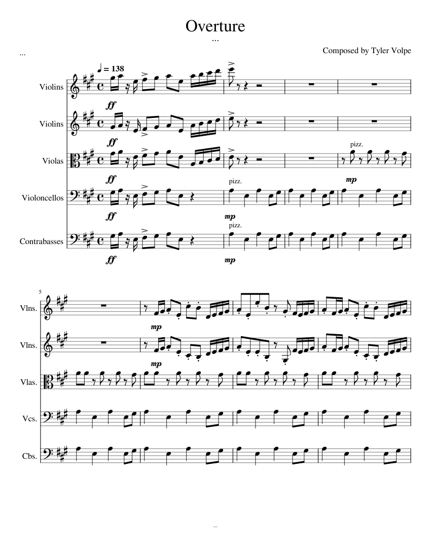 Overture Sheet music for Strings group (String Ensemble) | Musescore.com