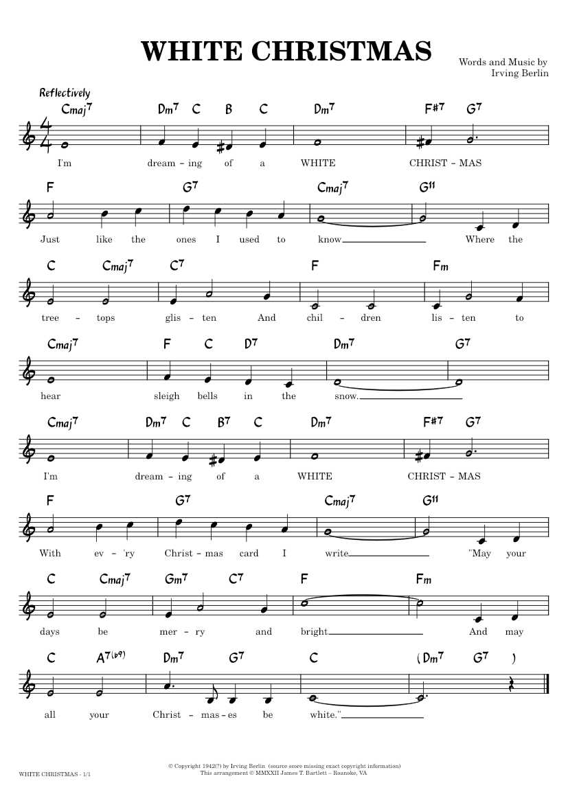 White Christmas [lead sheet] – Irving Berlin Sheet music for Piano ...