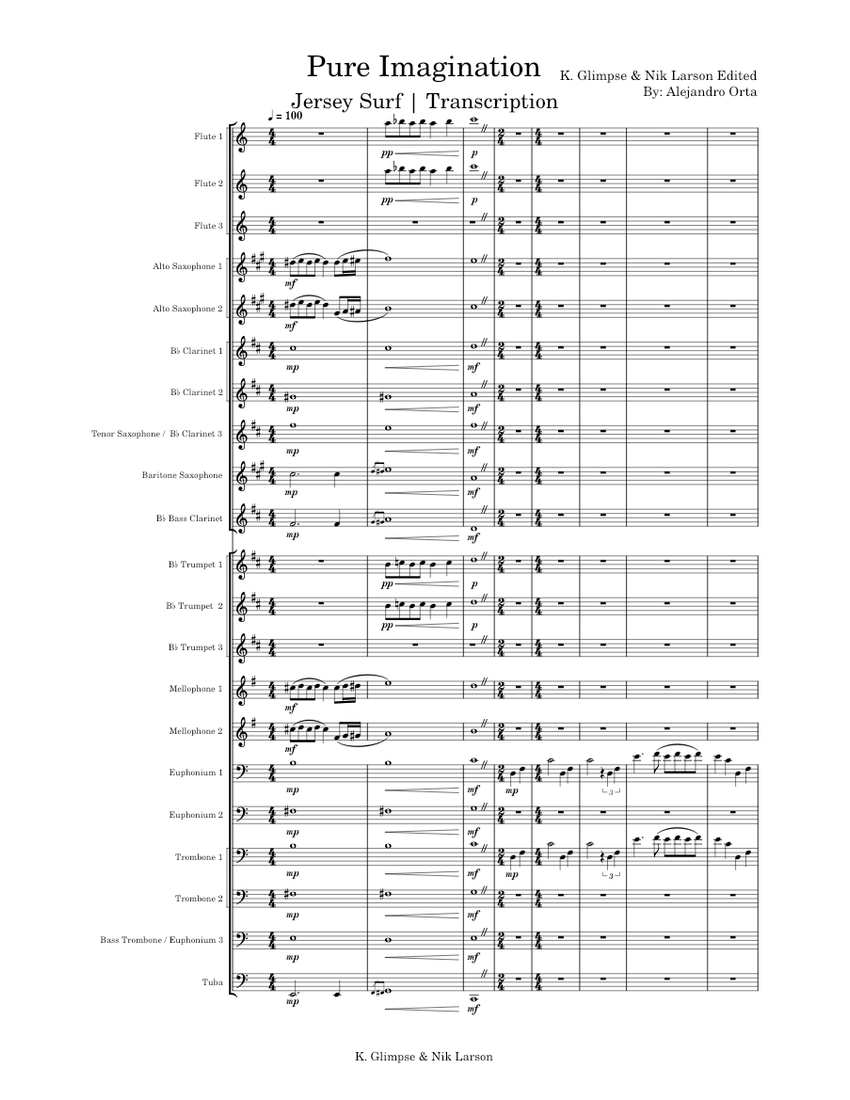 Pure_Imagination Score Sheet music for Trombone, Euphonium, Tuba ...
