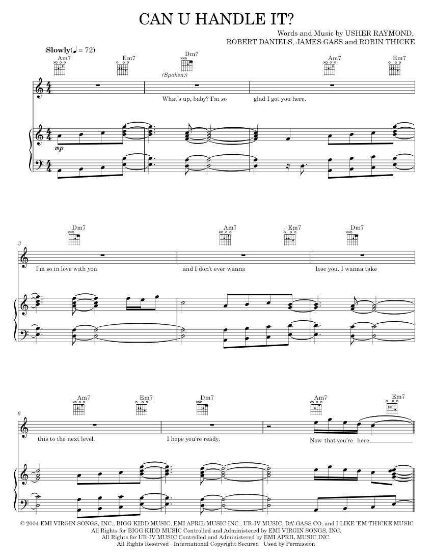 Play Official version of Can U Handle It? sheet music by Glee Cast for ...