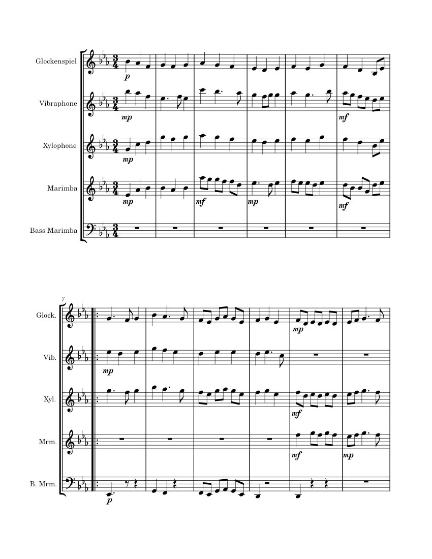 Toy Box Sheet music for Vibraphone, Glockenspiel, Marimba, Xylophone (Percussion Ensemble ...
