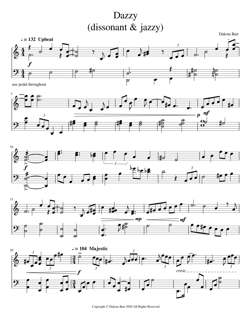 Dazzy Sheet music for Piano (Solo) | Musescore.com